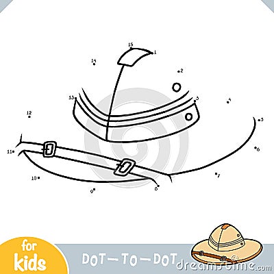 Numbers Game, Dot To Dot Game For Children, Pith Helmet Cartoon Vector ...