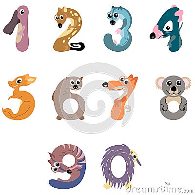 Numbers Like Australian Animals Vector Illustration | CartoonDealer.com ...