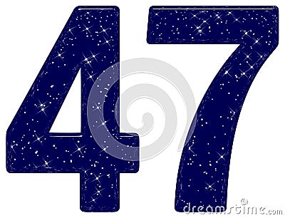 Numeral 47, Forty Seven, Star Sky Texture Imitation, Isolated On White ...