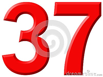 Numeral 37, Thirty Seven, Isolated On White Background, 3d Royalty-Free ...
