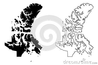 Nunavut Canada Map Vector | CartoonDealer.com #125244105