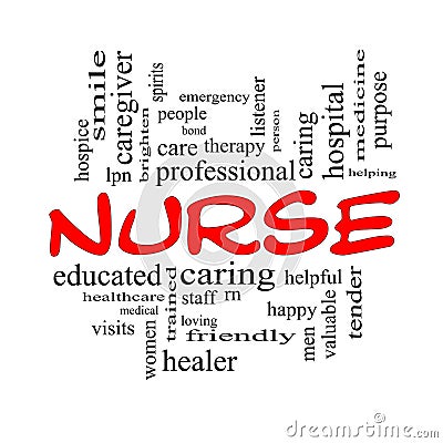 Nurse Word Cloud Concept In Red Caps Stock Photo - Image: 27563760