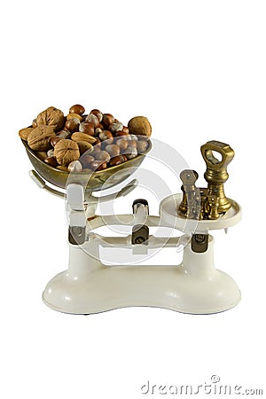 Nuts In Balance Scales Stock Photography | CartoonDealer.com #28308902