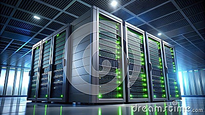 Nvidia Logo On A Futuristic Data Center Server Display AI Generated ...