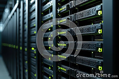 NVIDIA A100 Server Rack Display With High-Performance GPUs Stock Image ...