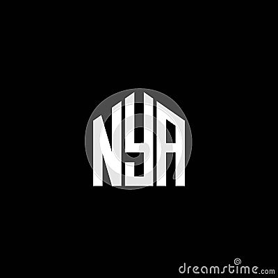NYA Letter Logo Design On BLACK Background. NYA Creative Initials ...