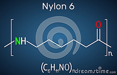 Nylon 6 Or Polycaprolactam Polymer Molecule. Structural Chemical ...