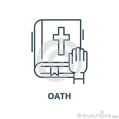 Oath Vector Line Icon, Linear Concept, Outline Sign, Symbol ...