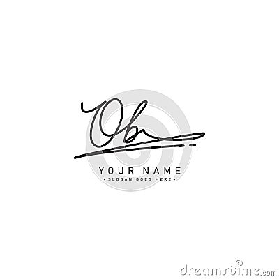 OB Initial Letter Signature Logo Template - Handwritten Vector Logo ...