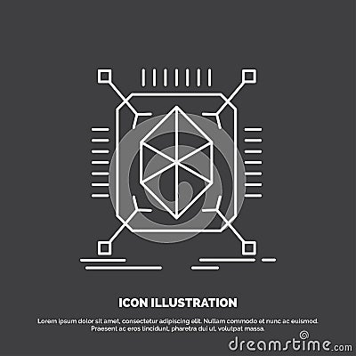 Object, Prototyping, Rapid, Structure, 3d Icon. Line Vector Symbol For ...
