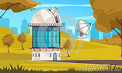 Observatory And Research Background Cartoon Vector | CartoonDealer.com ...