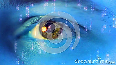 Observer Eye. Figures in Movement To Male Eye Stock Footage - Video of ...