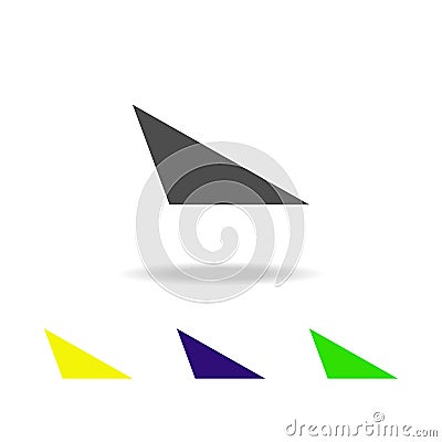 Obtuse Triangle Colored Icons. Elements Of Geometric Figure Colored ...
