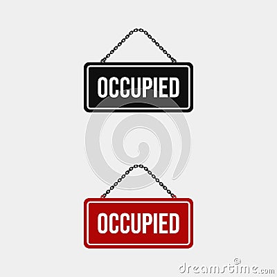 Occupied Flat Signboard Frame Banner Billboard Hanging On Chain Icon ...
