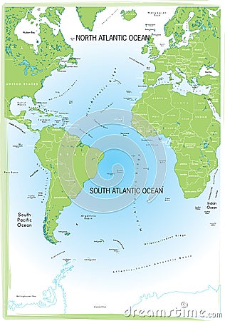 Ocean Atlantic Map. Vector Illustration | CartoonDealer.com #7382456