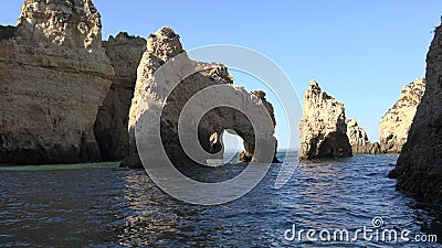 Ocean Grotto with Natural Arches Stock Footage - Video of cave, pacific ...