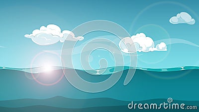 Ocean or Sea Horizon Animated Background Stock Footage - Video of ...