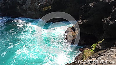 Ocean waves on the reef stock video. Video of abstract - 228976939