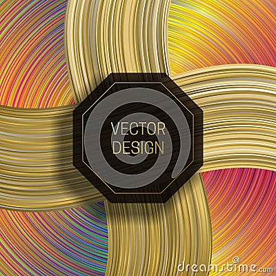 Octagonal Frame On Dynamic Colorful Background. Trendy Holographic ...