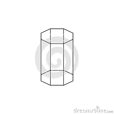 Octagonal Prism Icon. Geometric Figure Element For Mobile Concept And ...