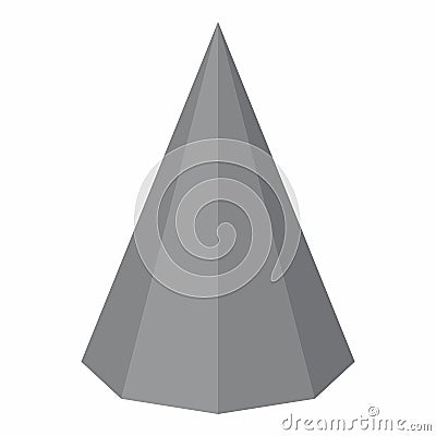 Octagonal Pyramid Geometric Shape Vector Illustration | CartoonDealer ...