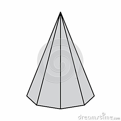 Octagonal Pyramid Geometric Shape Cartoon Vector | CartoonDealer.com ...