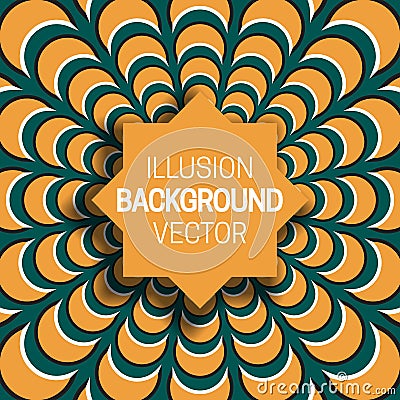 Octagram Frame On Orange Green Optical Illusion Background Of Moving ...