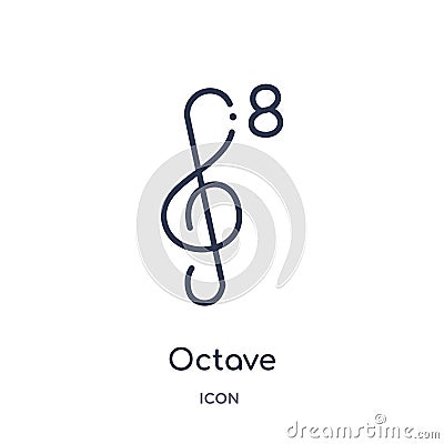 Octave Icon From Music And Media Outline Collection. Thin Line Octave ...