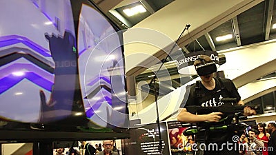 Virtual Reality Gaming Technology: Motion Capture Demonstration Stock ...