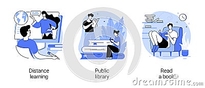 Off Campus Learning Abstract Concept Vector Illustrations ...