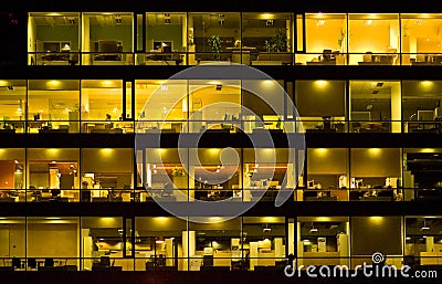 Office Building At Night Royalty Free Stock Image - Image: 8342106