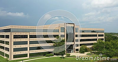 Office Building in a Suburban Setting with Pond Stock Footage - Video ...