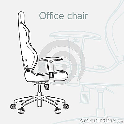 Office Chair Drawn In A Schematic Style Vector Illustration ...