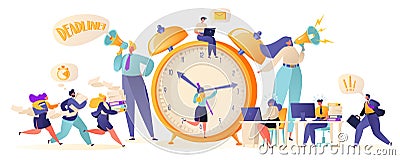 Time Management On The Road To Success. Office Workers And Business ...