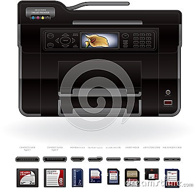 Office InkJet Printer/Photocopier Cartoon Vector | CartoonDealer.com ...