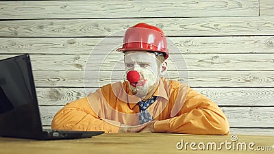 Clown Businessman Working in the Office Stock Footage - Video of ...