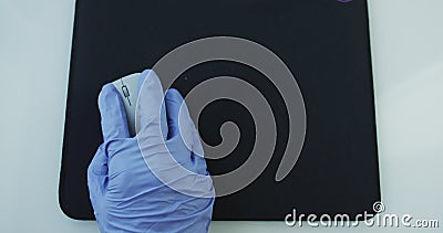 Office Worker, Doctor or Nurse or Using Protective Gloves while Using ...