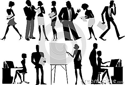 Office Workers Silhouettes Stock Photos - Image: 21649073