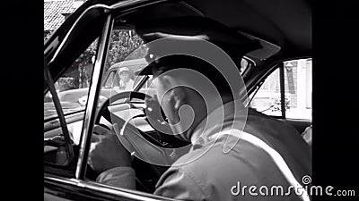 Officer in Police Car Calling for Backup Stock Video - Video of ...