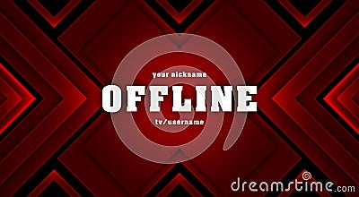 Offline Twitch Banner Background 16:9 For Stream. Offline Red ...