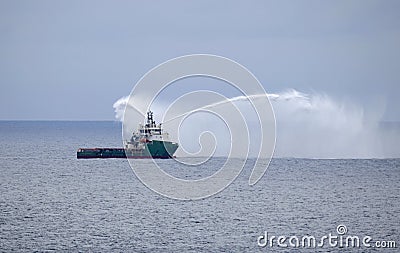 Offshore Supply Ship With Fire Fighting Capabilities Royalty-Free Stock ...
