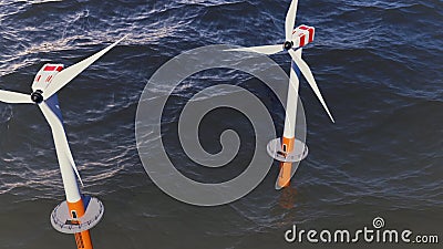 Offshore wind turbines stock video. Video of industry - 234130329