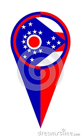Ohio Map Pointer Location Flag Cartoon Vector | CartoonDealer.com ...