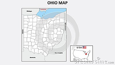 Ohio Map. Political Map Of Ohio Cartoon Vector | CartoonDealer.com ...
