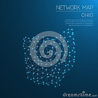 Ohio Network Map. Vector Illustration | CartoonDealer.com #86851968