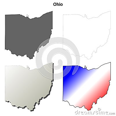 Ohio Outline Map Set Cartoon Vector | CartoonDealer.com #93443325