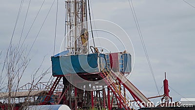 Oil Drilling Rig a Vertical Pan Stock Video - Video of offshore ...