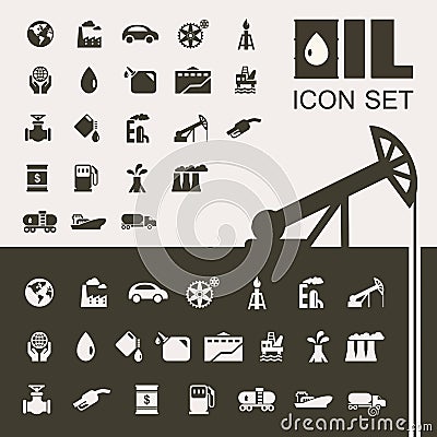Oil Industry Flat Icon Set Royalty Free Stock Image - Image: 35103616
