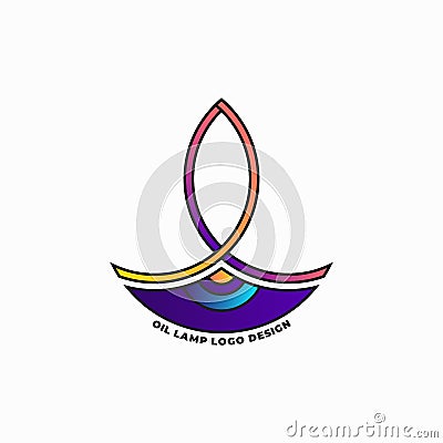 Oil Lamp Logo Design Cartoon Vector | CartoonDealer.com #195993447
