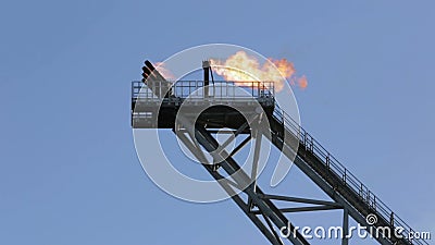 Oil Rig Flare Stack stock footage. Video of production - 36597858